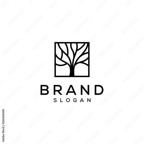 Simple Tree Vector Logo Design Stock Vector Adobe Stock