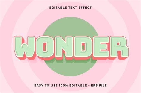 편집 가능한 텍스트 효과 3d 트렌디한 만화 템플릿 스타일 빈티지 터 프리미엄 벡터