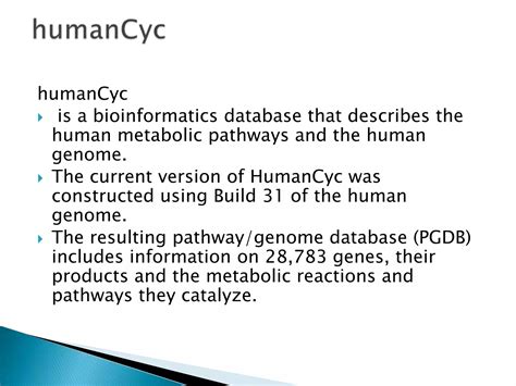 Databases Pathways Of Genomics And Proteomics Pptx