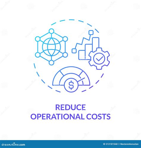 Operational Costs Reduce Blue Gradient Concept Icon Stock Vector