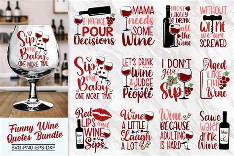 Funny Wine Quotes Bundle Svg Graphic By All About Svg · Creative Fabrica