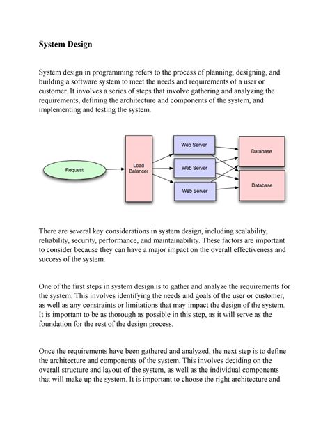 System Design System Design System Design In Programming Refers To