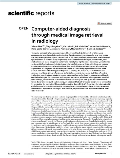 Pdf Computer Aided Diagnosis Through Medical Image Retrieval In Radiology
