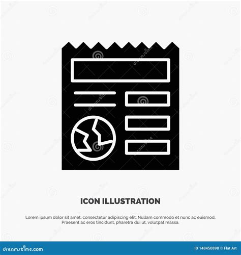 Basic Document Globe Ui Solid Glyph Icon Vector Stock Vector