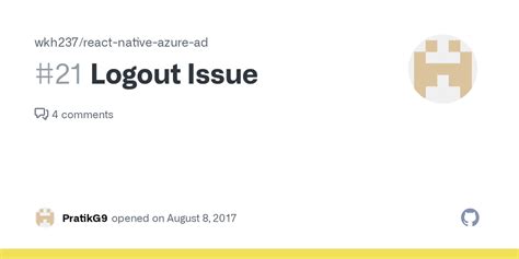 Logout Issue · Issue 21 · Wkh237react Native Azure Ad · Github