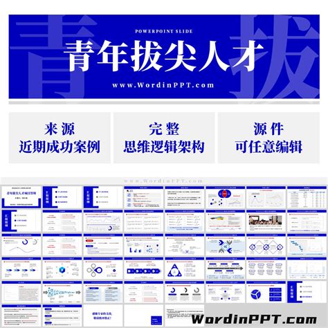 万人计划青年拔尖人才答辩ppt模板 Wordinppt 专业学术ppt制作公司院士增选ppt国家科技奖ppt杰青ppt长江学者