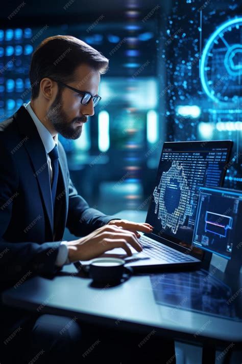 Premium Photo Successful Data Center It Specialist Using Laptop Computer Server Farm Cloud