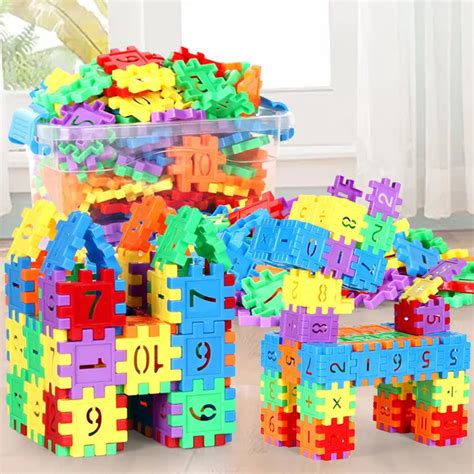 100pcs Number Building Blocks Diy Toy Large Particles Colorful Creativ