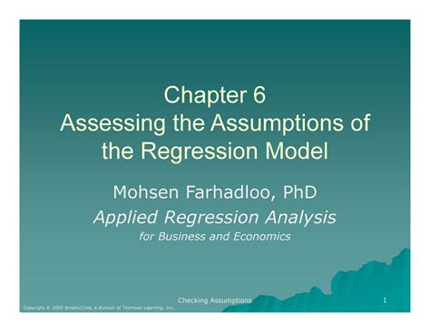 Ch06 Mf Slides Chapter 6 Assessing The Assumptions Of The Regression Model Mohsen Farhadloo