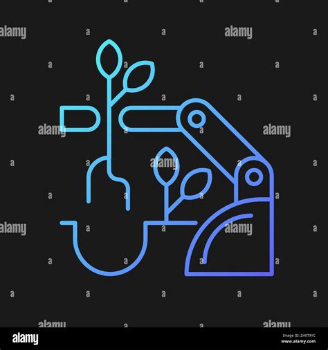 Robots For Planting Gradient Vector Icon For Dark Theme Stock Vector Image And Art Alamy