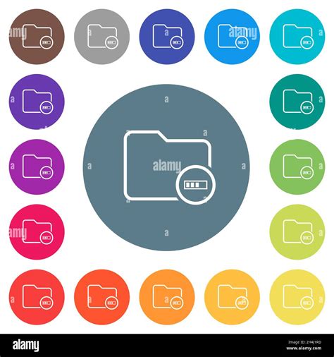 Directory Processing Outline Flat White Icons On Round Color Backgrounds 17 Background Color