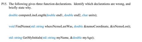 solved 15 the following gives three function declarations