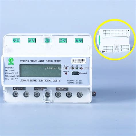 Single Phase RS Modbus RTU Communication Interface LCD Display DIN Rail Energy Meter