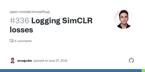Logging Simclr Losses · Issue 336 · Open Mmlabmmselfsup · Github
