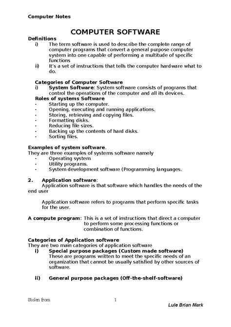 Computer Software Overview Definitions Categories And Functions