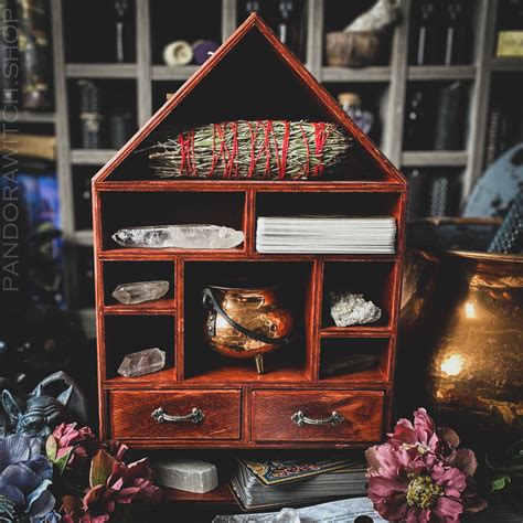 Shelf Witch House Red Wood Pandora Witch Shop
