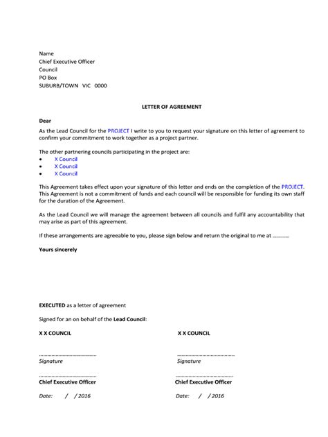 Fillable Online Mou For Councils Collaborating On A Project Short Form Letter Fax Email Print