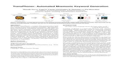 Transphoner Automated Mnemonic Keyword Generation · Pdf Filetransphoner Automated Mnemonic