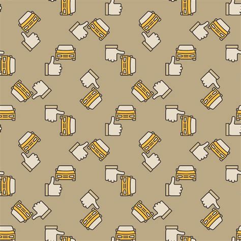 Premium Vector Car And Thumbs Up Vector Carsharing Colored Seamless Pattern