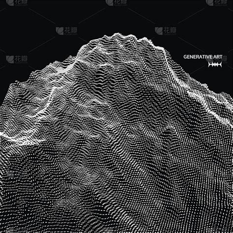 抽象矢量景观背景。网络空间网格。三维矢量插图。