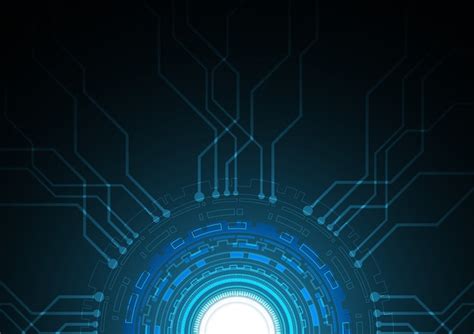 Premium Vector Technology Abstract Circle Circuit Background