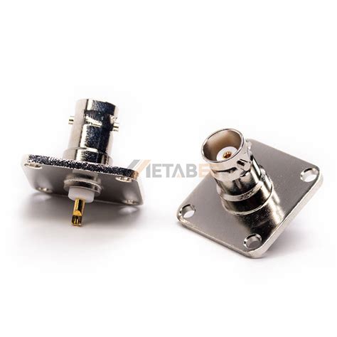 Panel Mount Bnc Female Connector With 4 Hole Flange Metabeeai