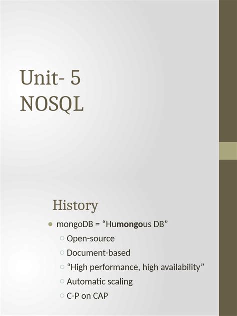 Mongodb Unit 5 Pdf Data Type No Sql