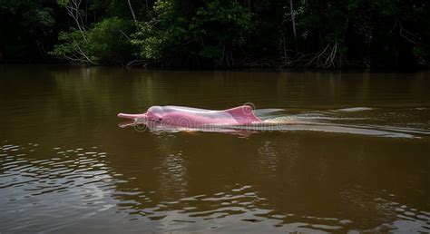 Amazon River Dolphin Swimming In Murky Water Stock Illustration