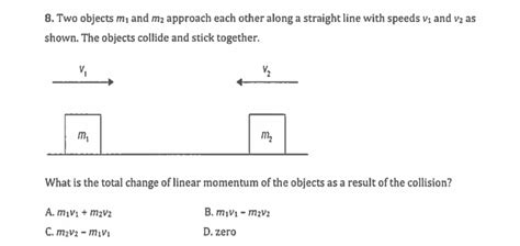 Solved 8 Two Objects M1 And M2 Approach Each Other Along A