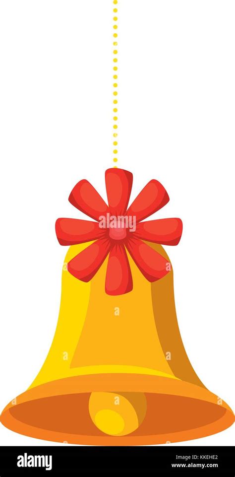 Christmas Bell With Flower Vector Illustration Design Stock Vector