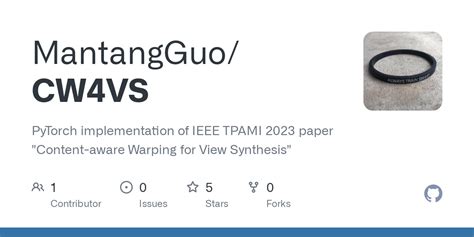 Github Mantangguocw4vs Pytorch Implementation Of Ieee Tpami 2023