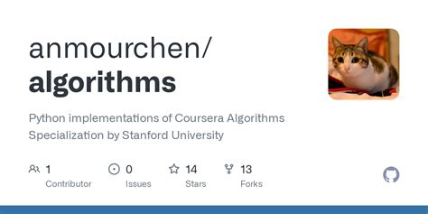 Github Anmourchenalgorithms Python Implementations Of Coursera Algorithms Specialization By