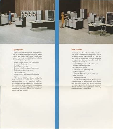Univac 9400 Computer Brochure Chm Revolution Computer History Museum Computer History Computer