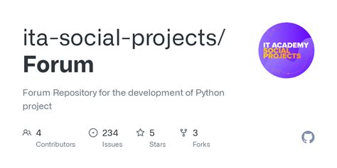 Github Ita Social Projectsforum Forum Repository For The