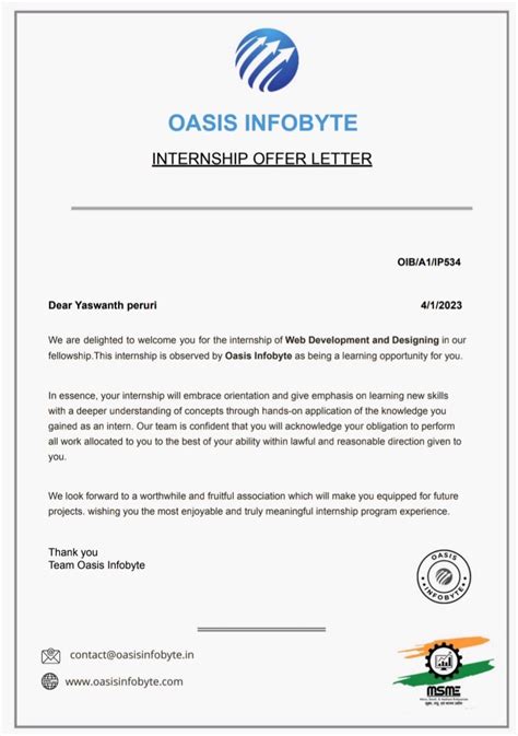 Yaswanth Peruri On Linkedin Oasisinfobyte