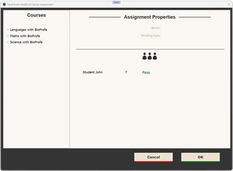 Send Exam Result To Canvas Bioprofe
