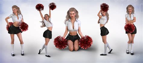 Z The Cheerleader Effect Props And Poses For Genesis 3 And 8 Female Daz 3d
