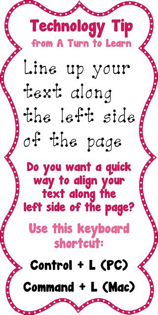 Keyboard Shortcut To Align Text On The Left A Turn To Learn