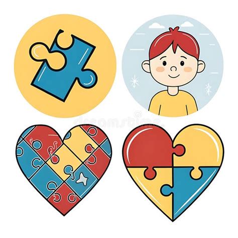 Colorful Puzzle Designs Symbolizing Unity Awareness And Love In