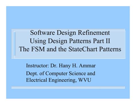 Ppt Software Design Refinement Using Design Patterns Part Ii The