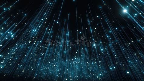 Blue Binary Code Pours Down In A Mesmerizing Digital Rain Creating An