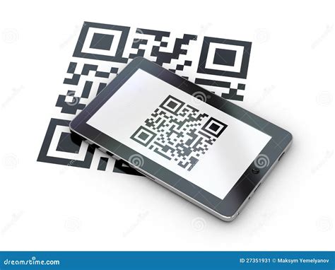 Tablet Pc Scanning Qr Code 3d Stock Illustration Illustration Of