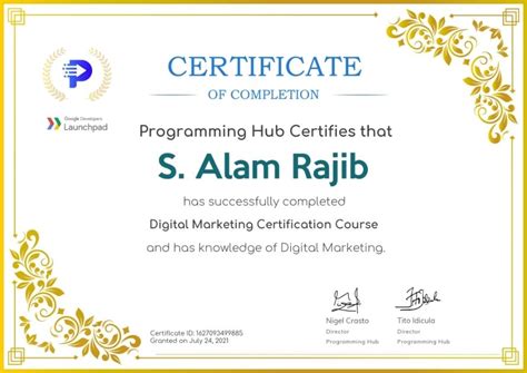 S Alam Rajib Saraj On Linkedin Completed Digital Marketing Certification Course