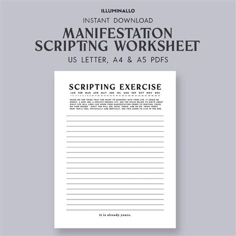 Scripting Journal Printable Printable Manifestation Etsy