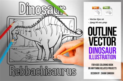 Rebbachisaurus Dinosaur Coloring Page Graphic By Scworkspace · Creative Fabrica