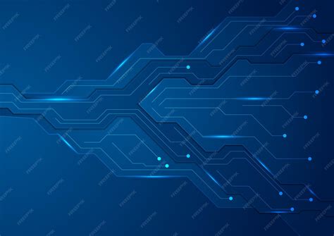 Premium Vector Tech Dark Blue Futuristic Abstract Circuit Board Background Vector Illustration