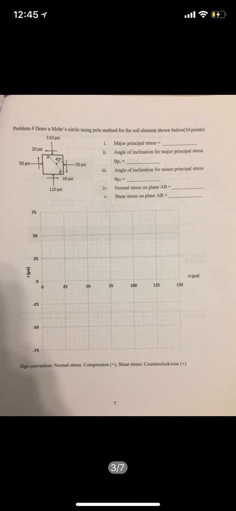 Solved イ Problem Draw a Mohr s circle using pole Chegg com
