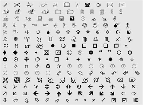 Mapa Do Teclado Wingdings Mapa De Símbolos Das Fontes Webdings E