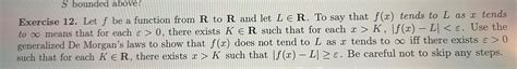 Solved Exercise Let F Be A Function From R To R And Let Chegg Com