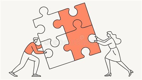 People Assembling Puzzle Piece Teamwork Problem Solving Collaboration Vector Design